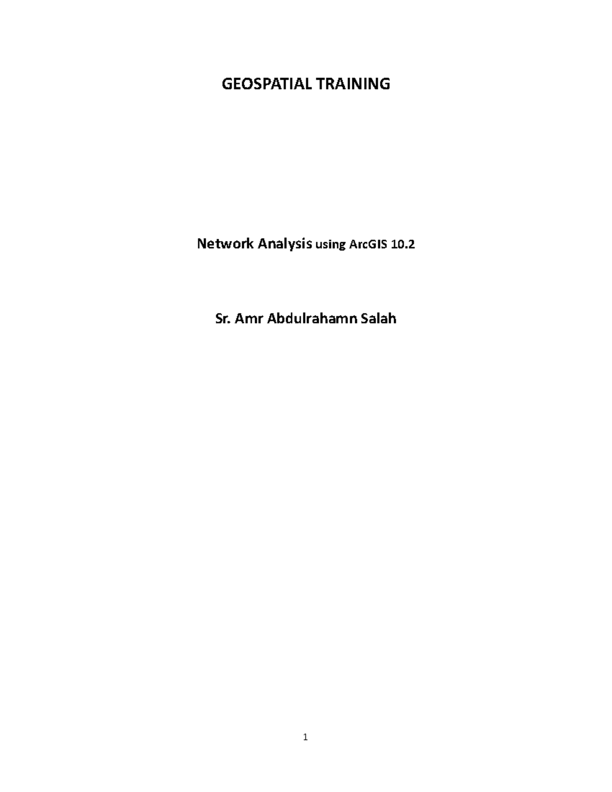 LAB Network Analysis - Lecture notes lab - GEOSPATIAL TRAINING Network ...