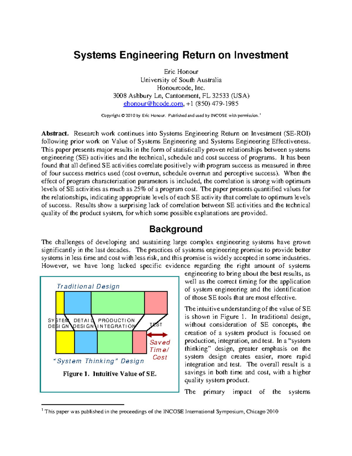 Systems Engineering Return on Investment - cse - Studocu