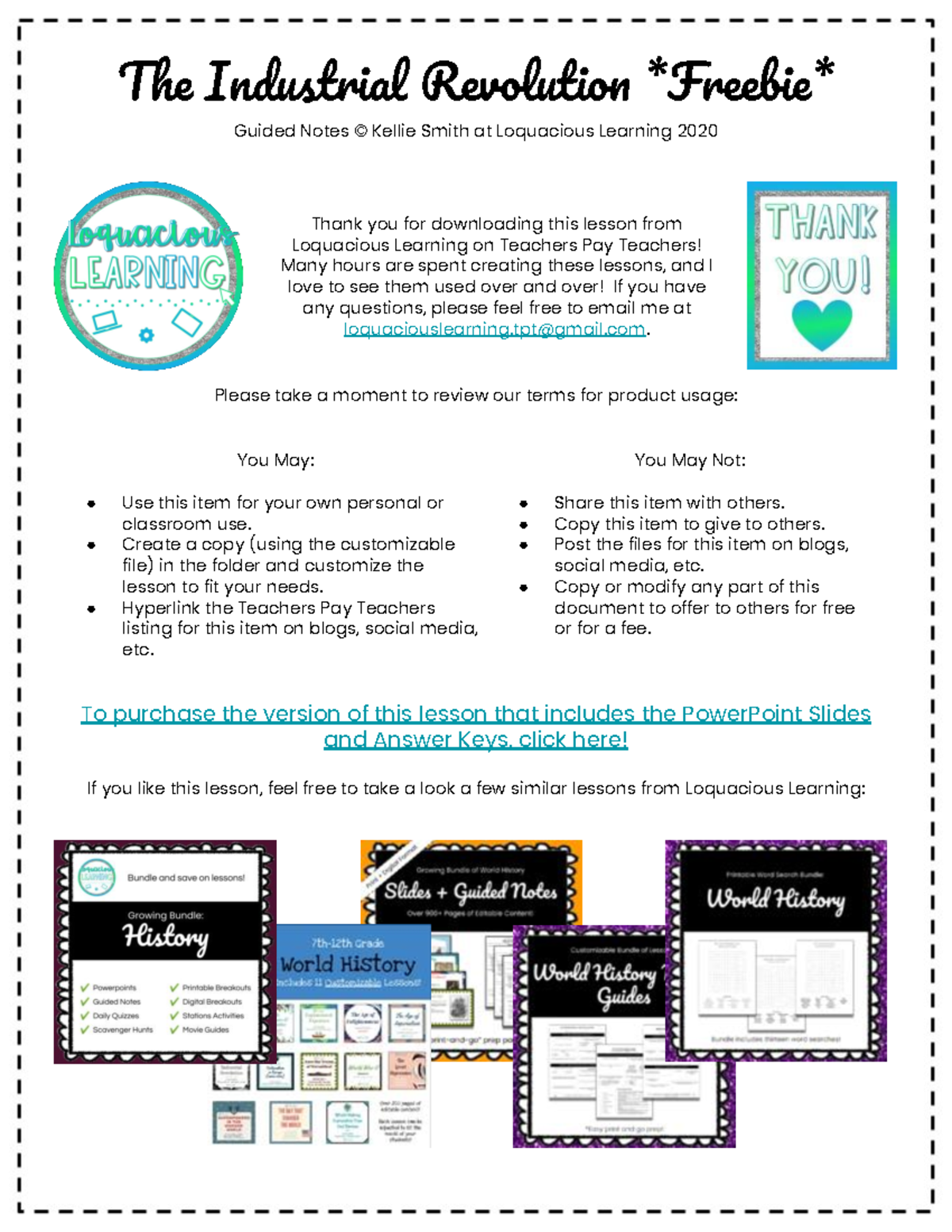 Freebiethe Industrial Revolution Guided Notes-1 - Please take a moment ...