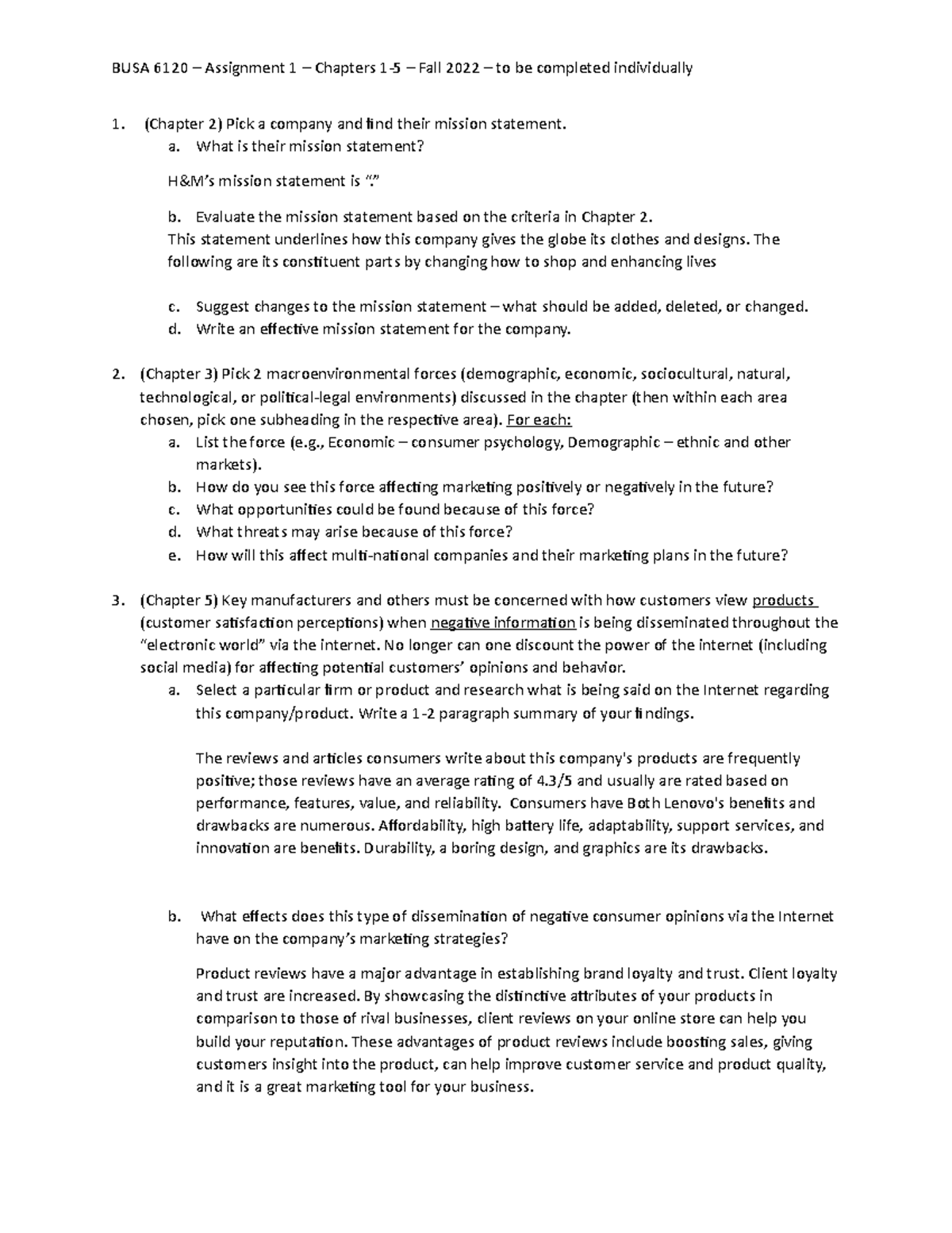 BUSA 6120 Assignment 1 - Fall 2022 - Ch 1-5-2 - BUSA 6120 – Assignment ...