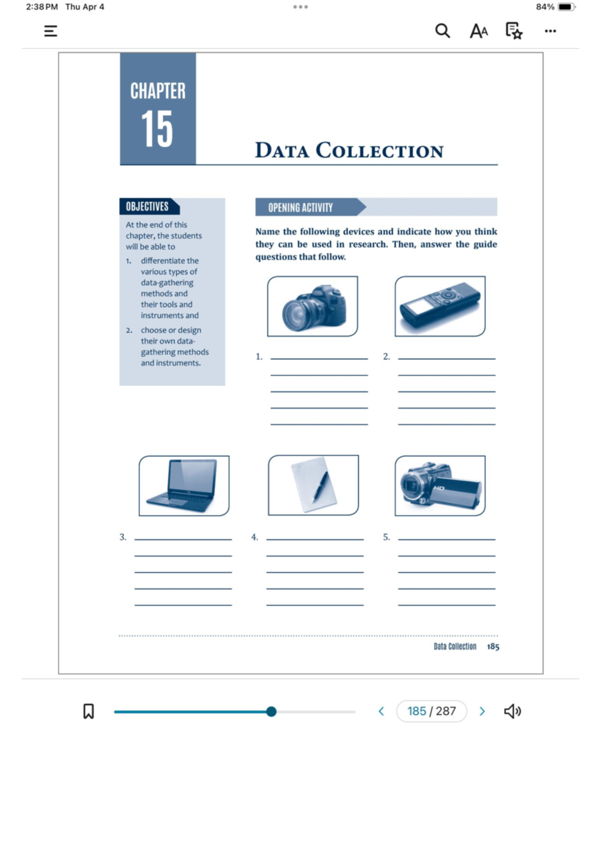 Data-Collection - about collection - 2:38 PM Thu Apr 4 a AA F15 CHAPTER 15 DATA COLLECTION - Studocu