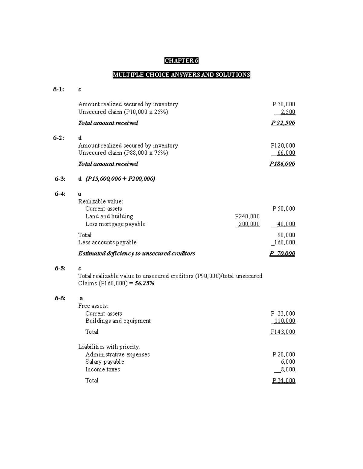 Chapter 6 Advance Accounting Volume 1 Sol. Man - CHAPTER 6 MULTIPLE ...