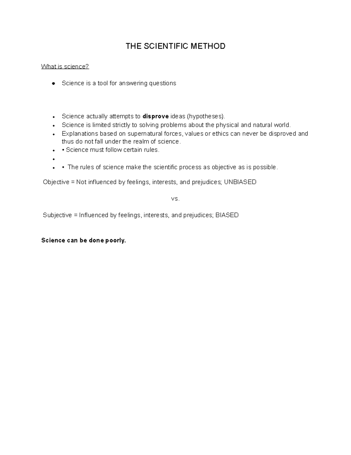 General Biology Notes 2 The Scientific Method - THE SCIENTIFIC METHOD ...