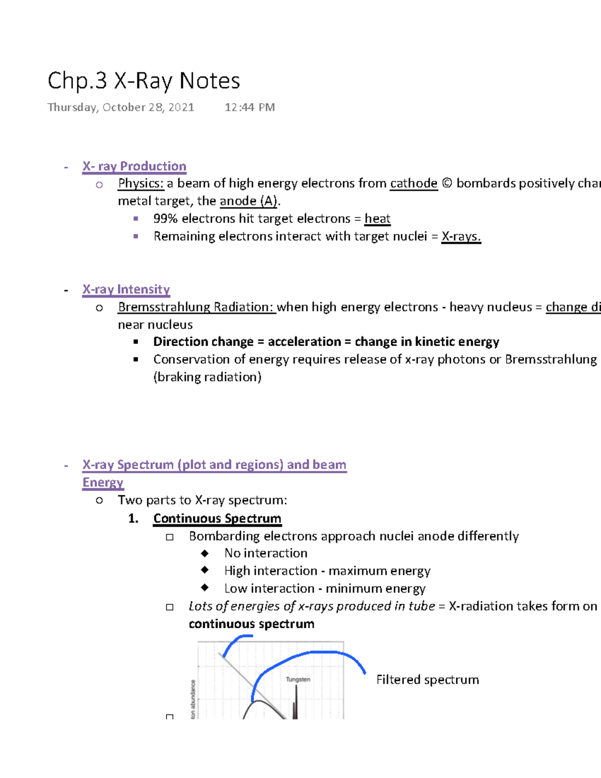 X-Ray Medical Imaging - X- ray Production Physics: a beam of high ...