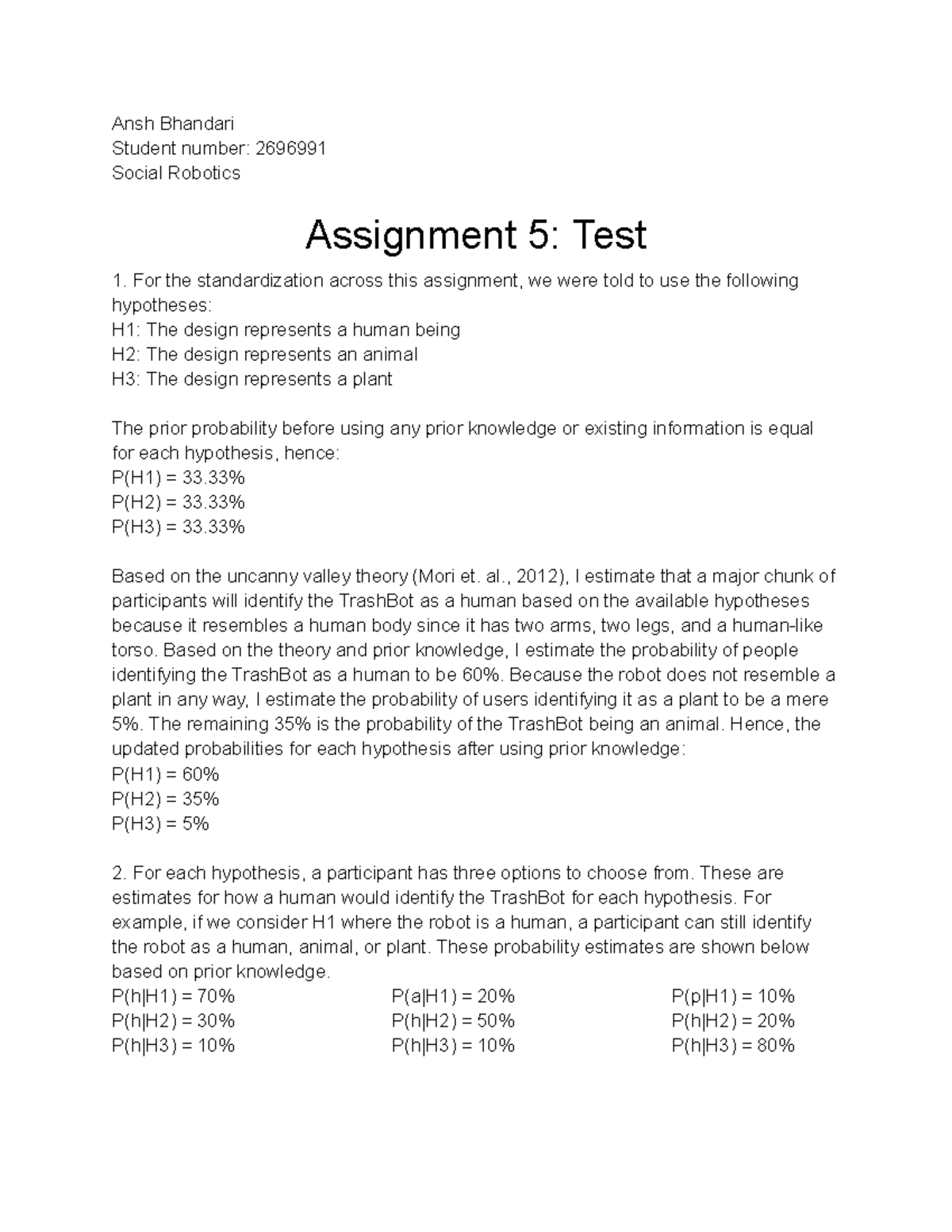 Assignment 5 Test - Ansh Bhandari Student number: 2696991 Social ...
