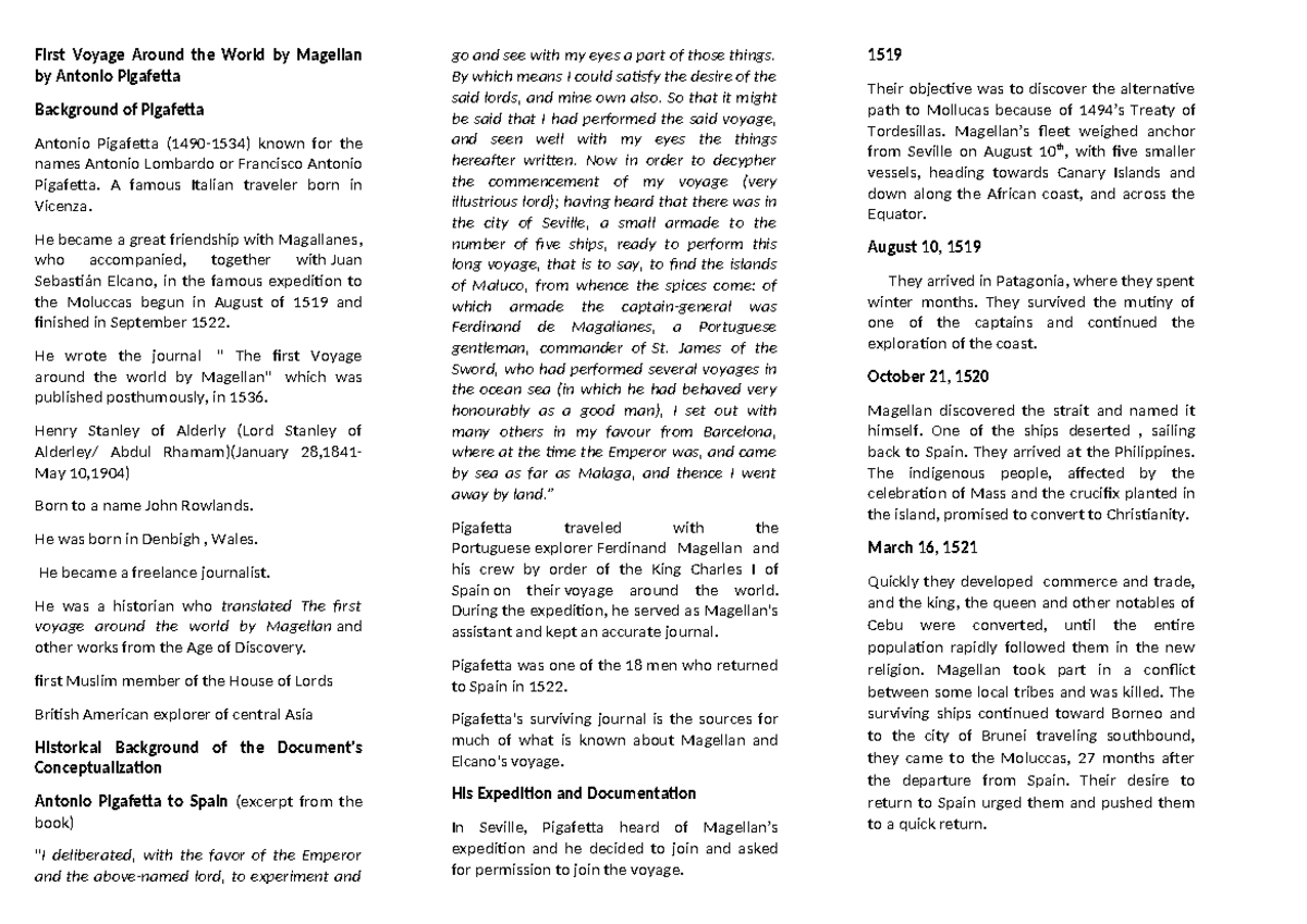 Riph note 1 - notes - First Voyage Around the World by Magellan by ...