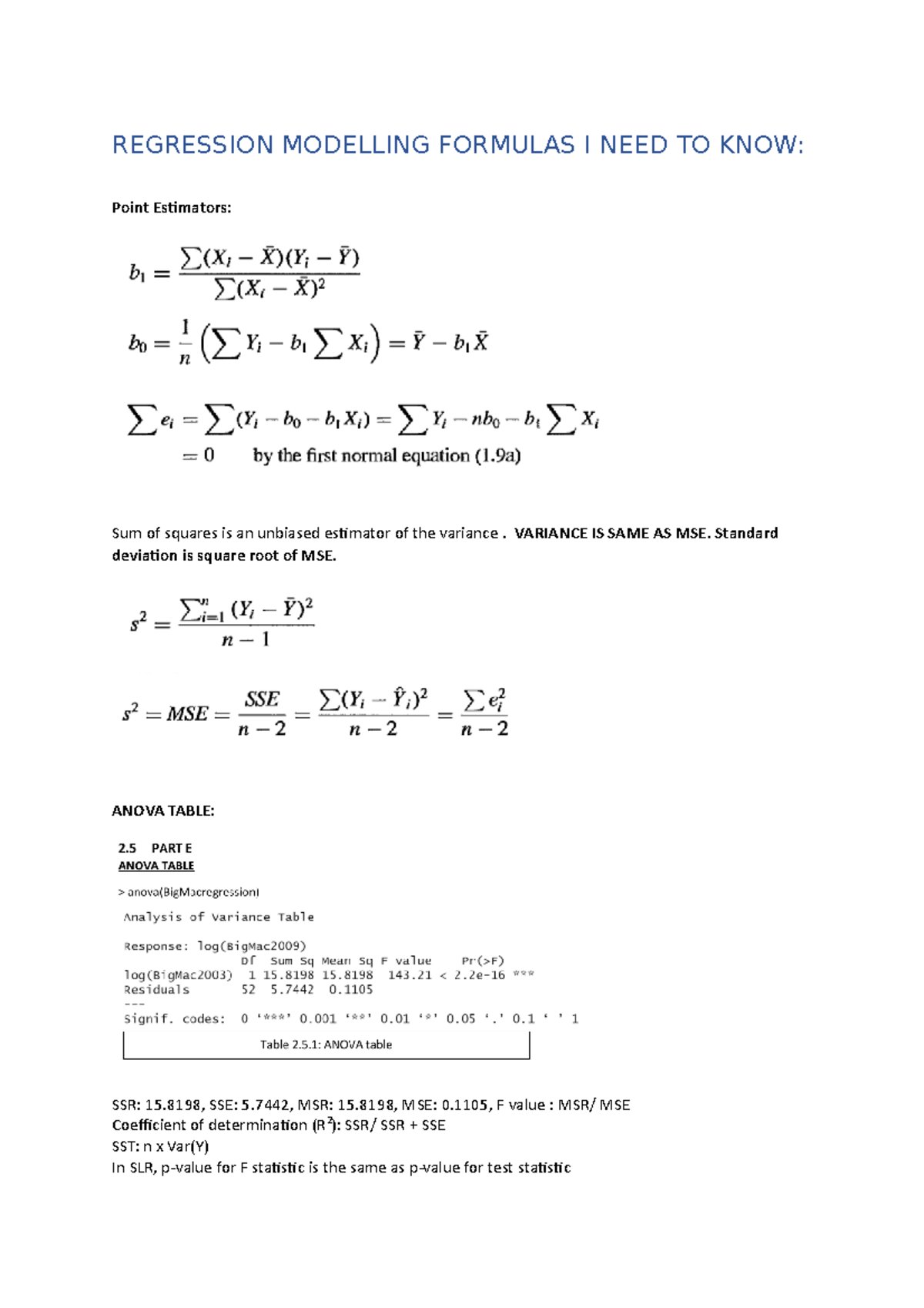 Regression Modelling Formulas I Need To Know Regression Modelling Formulas I Need To Know