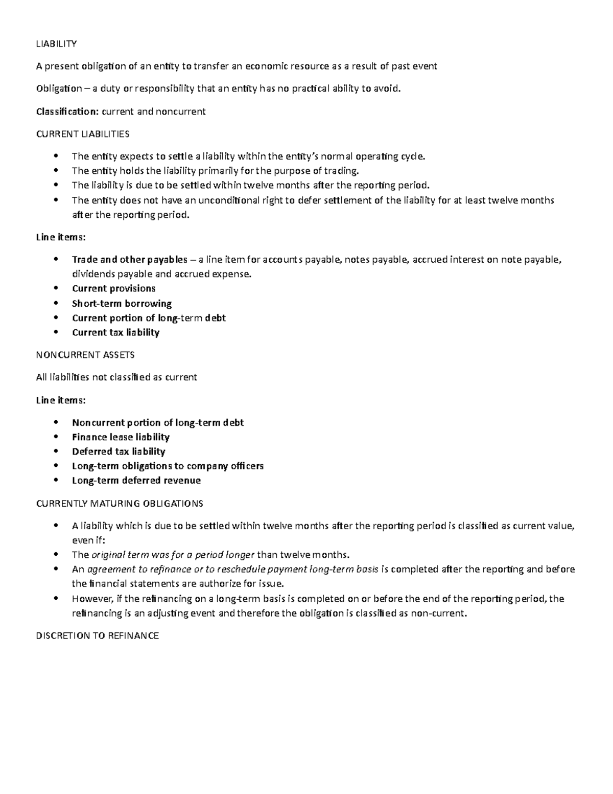 Liability Lecture Notes Liability A Present Obligation Of An Entity To Transfer An Economic