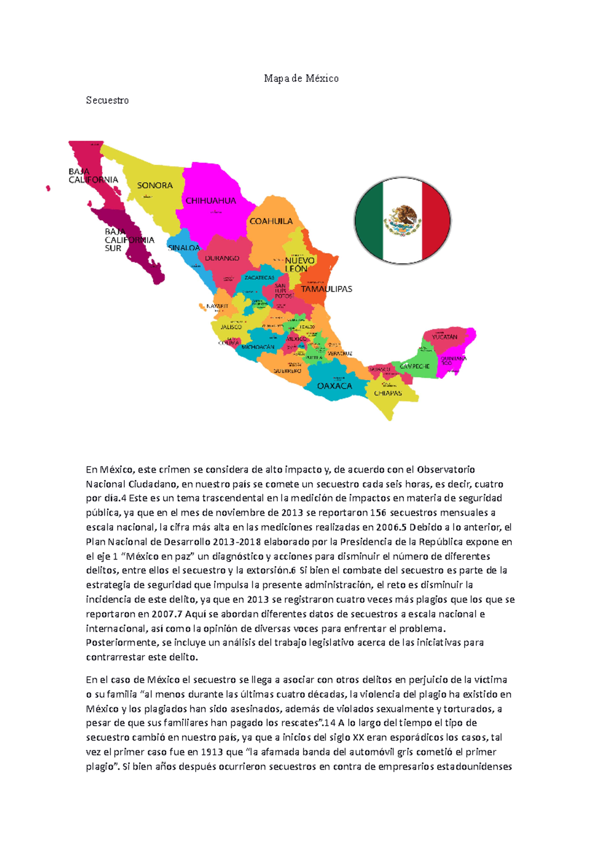 Secuestro - wdwdw - Mapa de México Secuestro En México, este crimen se ...