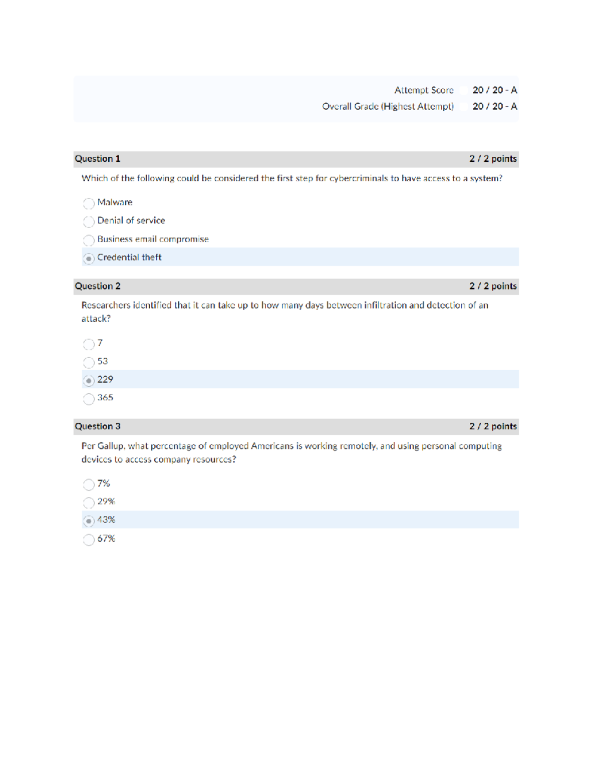 CYB-410 Reading Quiz 2-1 - CYB410 - Studocu
