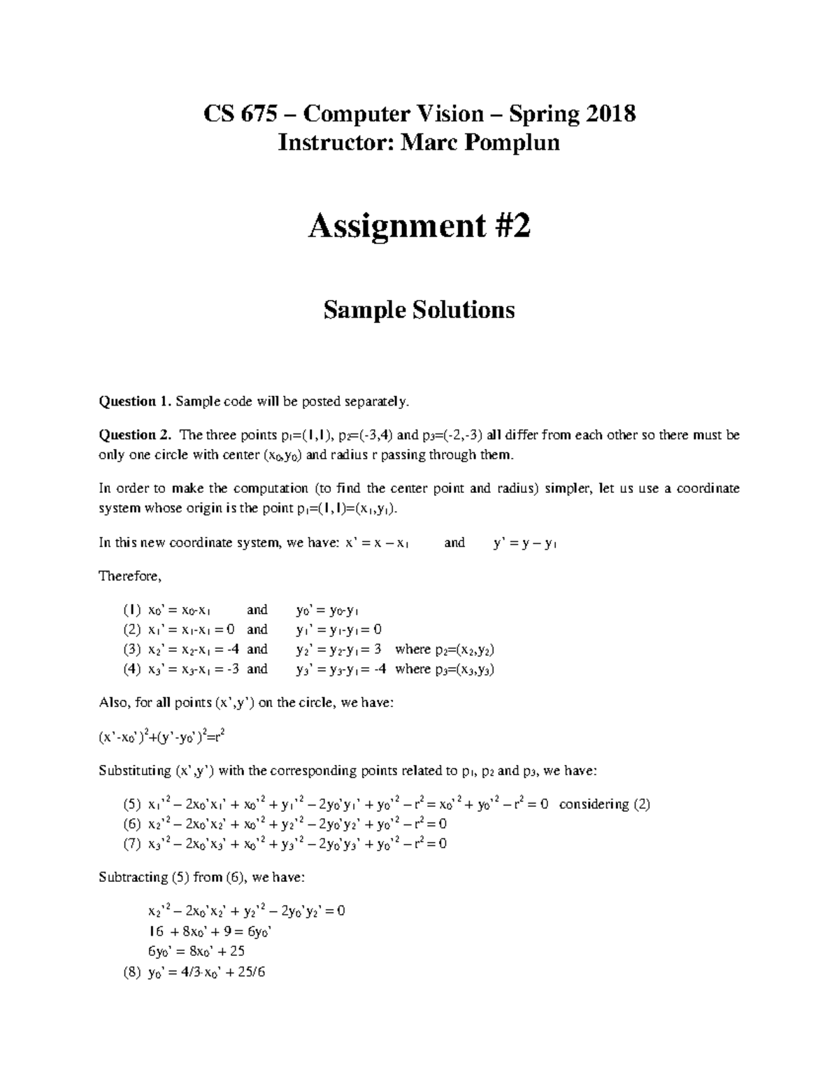 Assignment 2 solutions - CS 675 – Computer Vision – Spring 2018 ...
