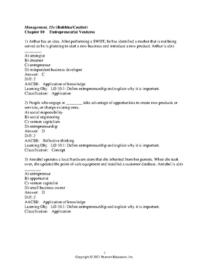 Management Chapter 11 Question Bank - 1 Management, 15e (Robbins ...