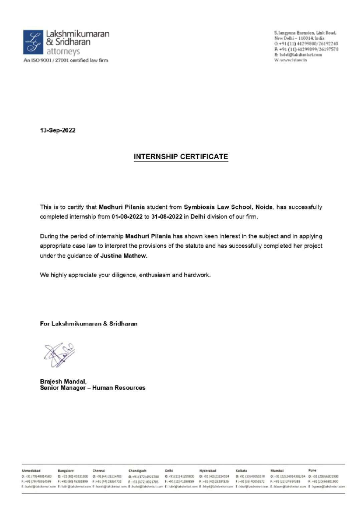 1663260464182 - internship certificate - bballb - Studocu