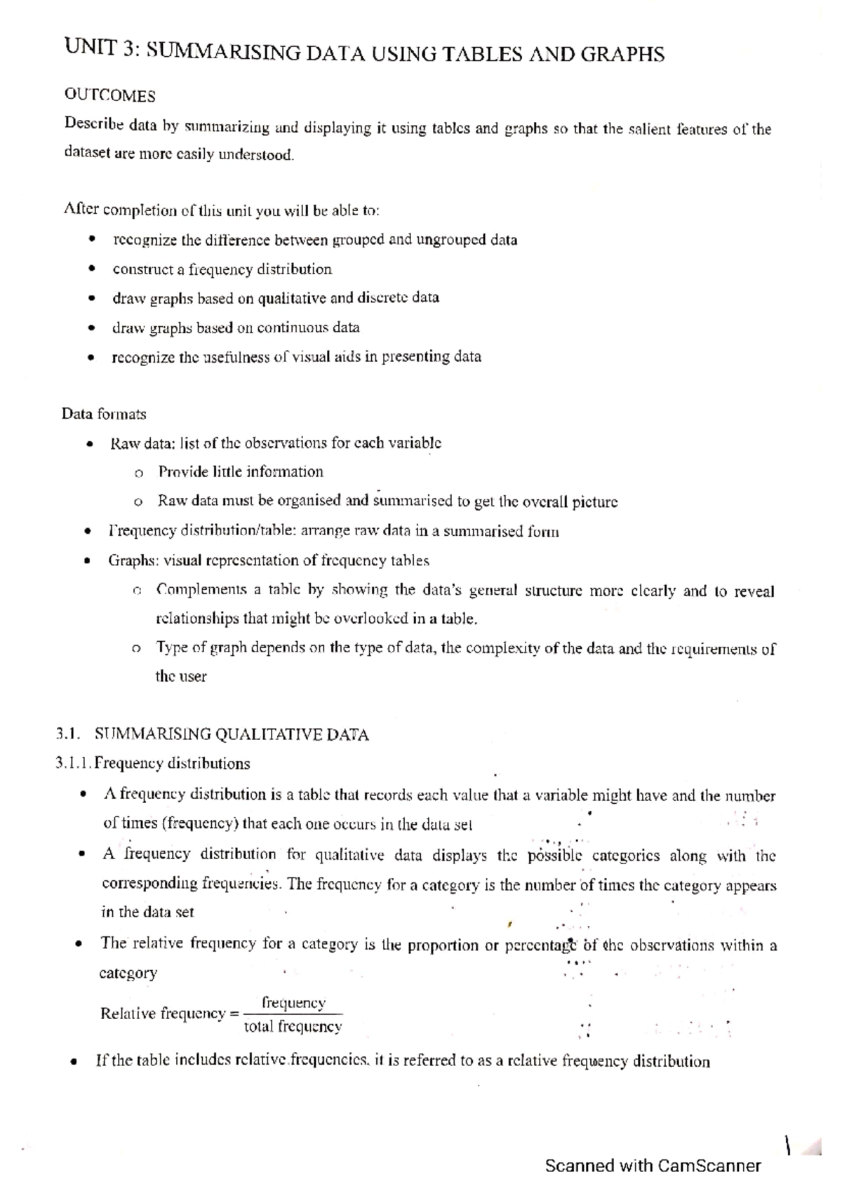 Statistics Tables and Graphs - Studocu