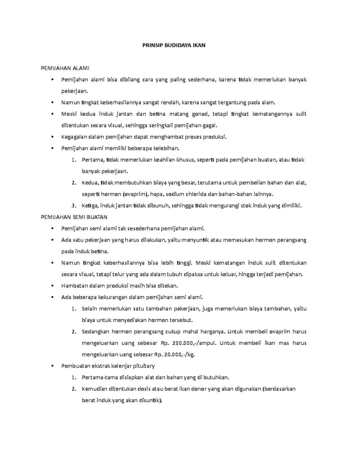 Dasar- Dasar Akuakultur - Prinsip Budidaya Ikan - PRINSIP BUDIDAYA IKAN ...