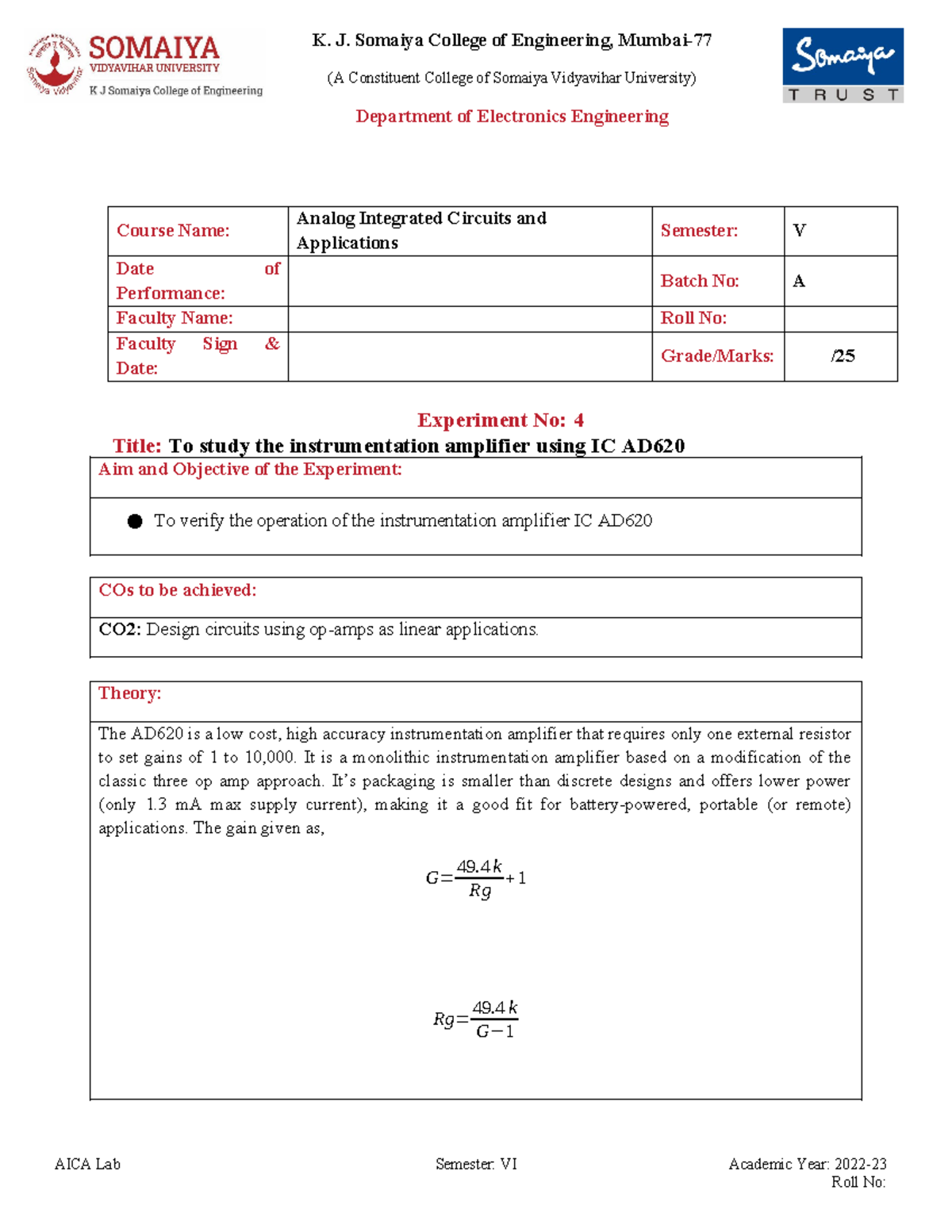 AICA expt 4 - IAM Exp4 DC Motor Control 16010221041 - (A Constituent ...