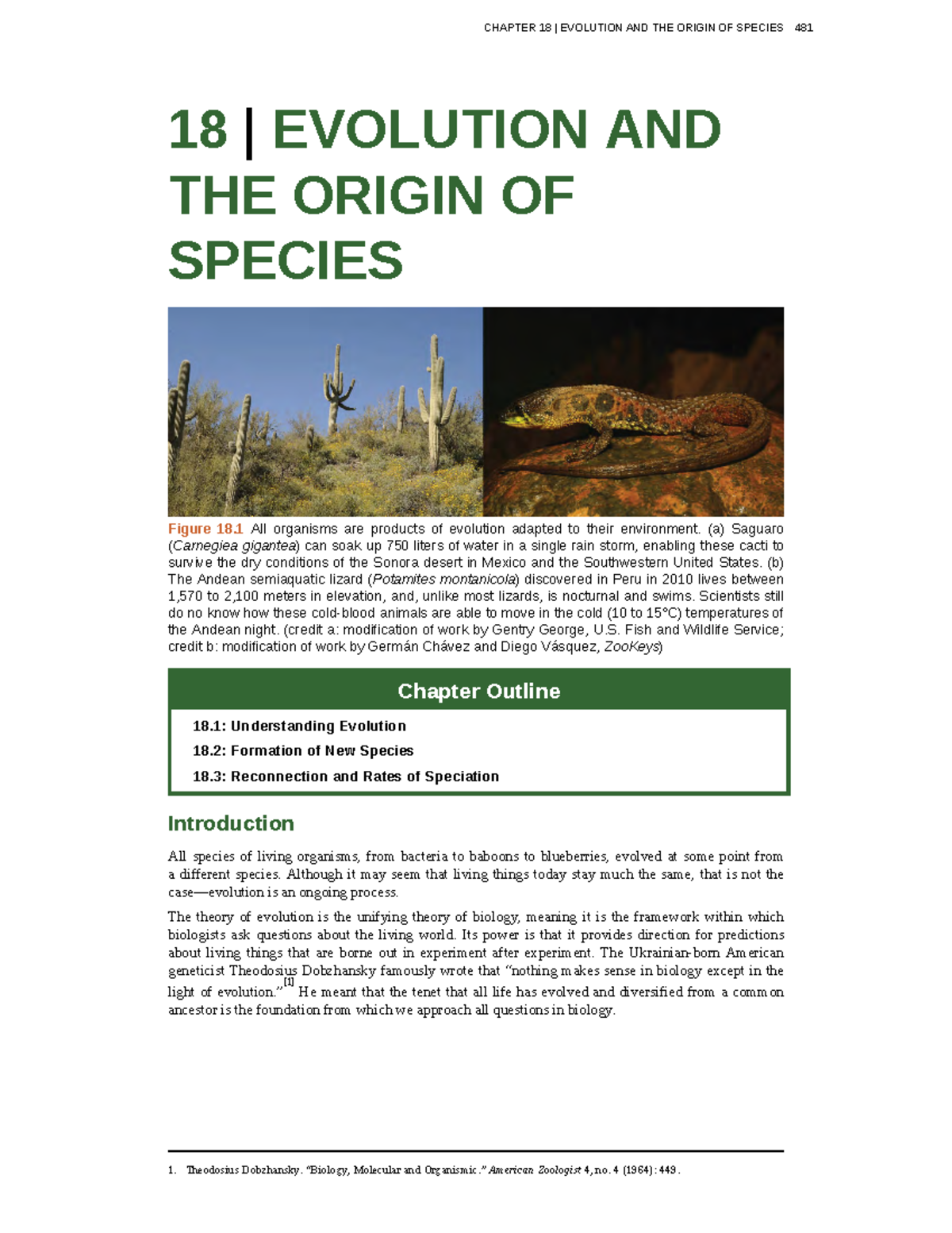 Ch.18-20 biology for health text book - 18 | EVOLUTION AND THE ORIGIN OF SPECIES Figure 18 All ...