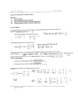 Math 123 lesson 11 - The main objective of this module is to introduce ...