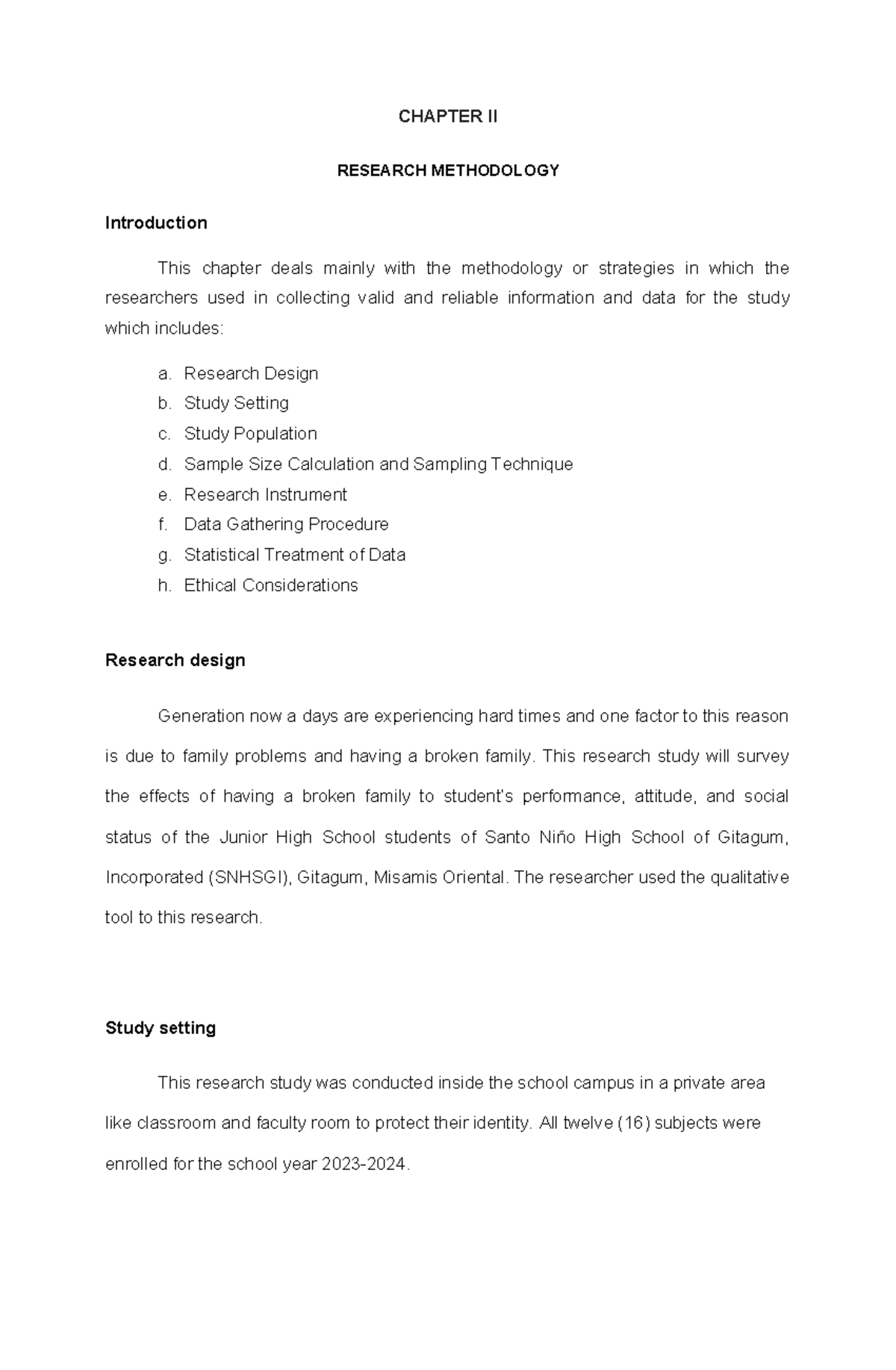 CHAPTER II or the research paper - CHAPTER II RESEARCH METHODOLOGY ...