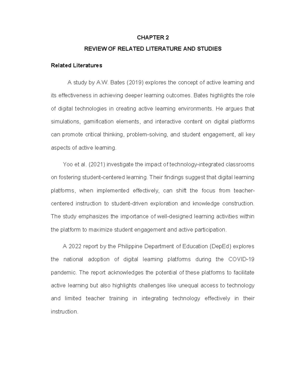 Chapter 2 - chap 2 research - CHAPTER 2 REVIEW OF RELATED LITERATURE ...