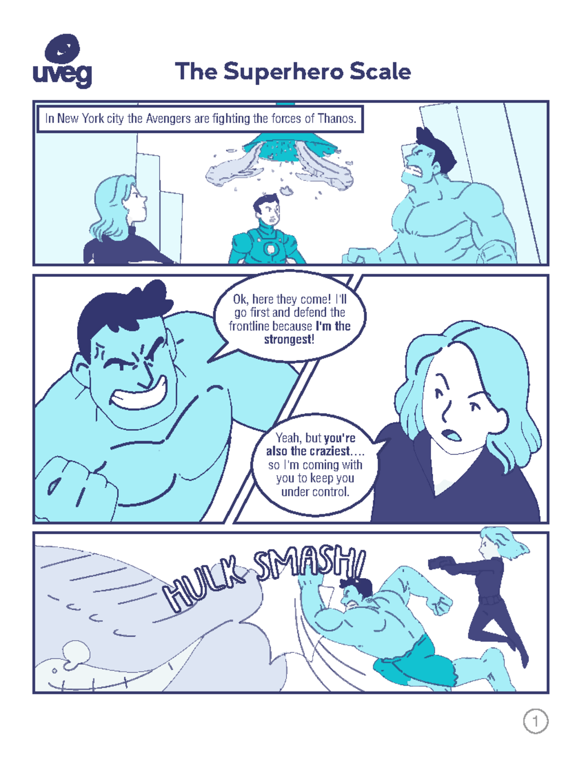 IEII R5 L10 Comic - a pun tes - In New York city the Avengers are ...