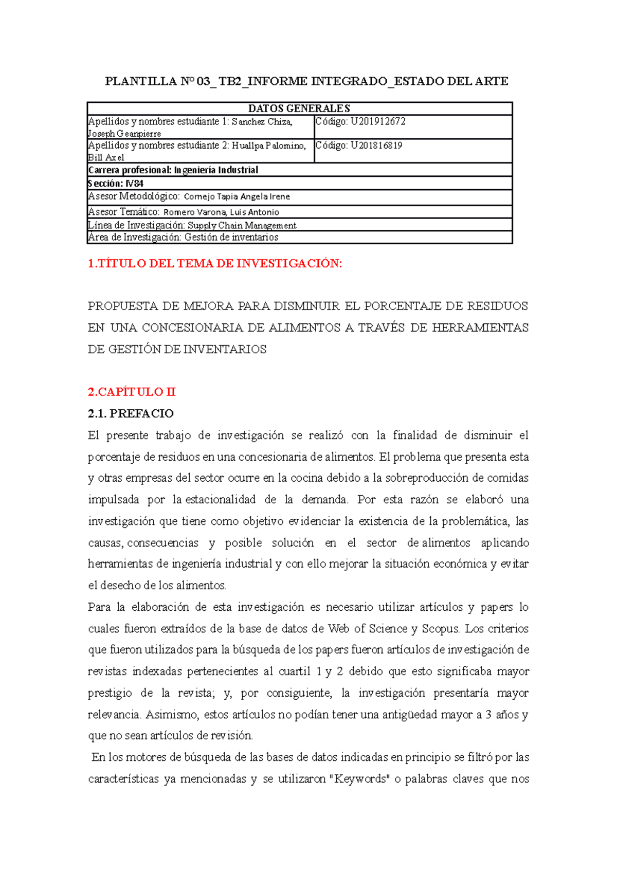 TB2 Sanchez Chiza Joseph - PLANTILLA N° 03_ TB2_INFORME INTEGRADO ...