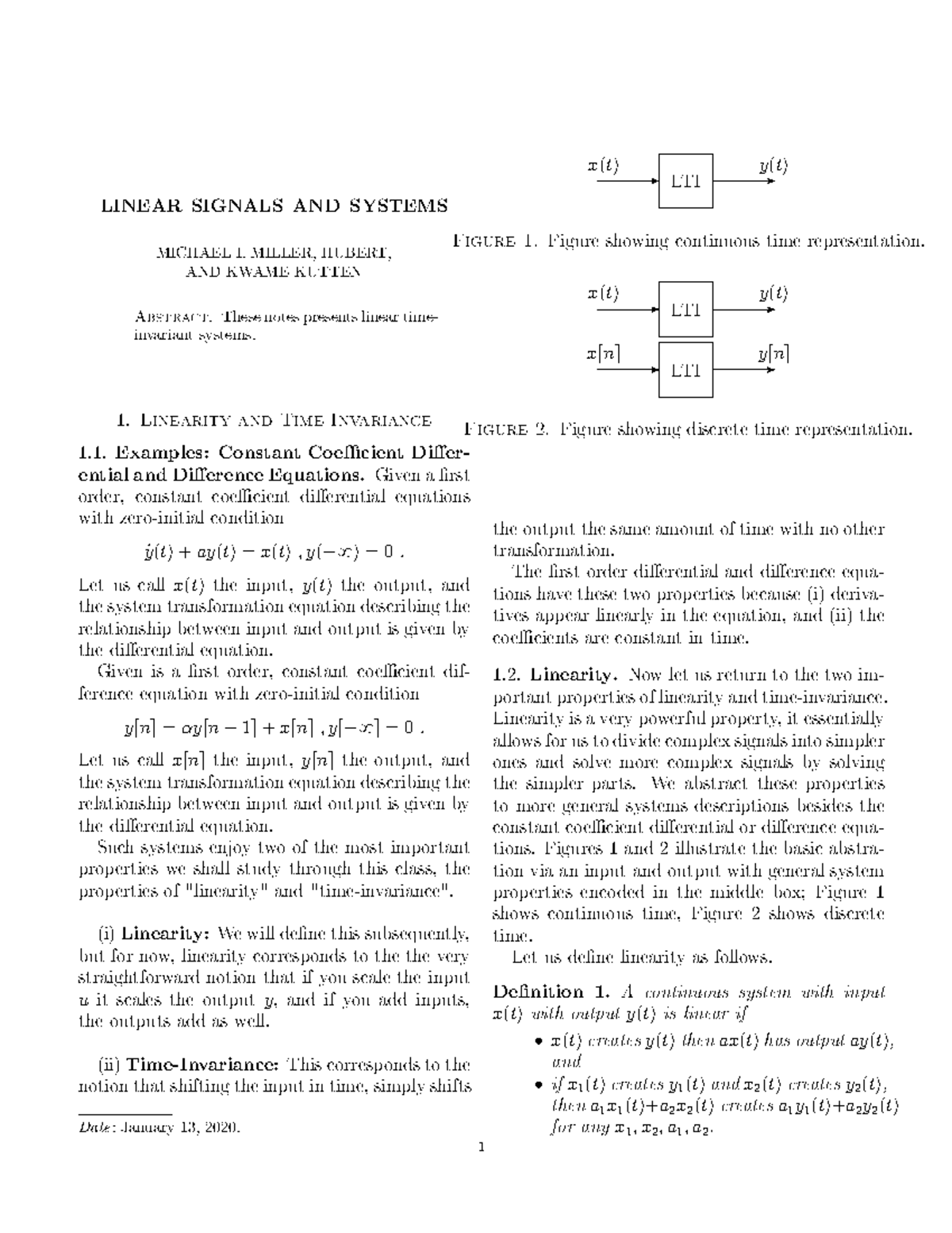 Linear Signals and Systems Notes - - Studocu