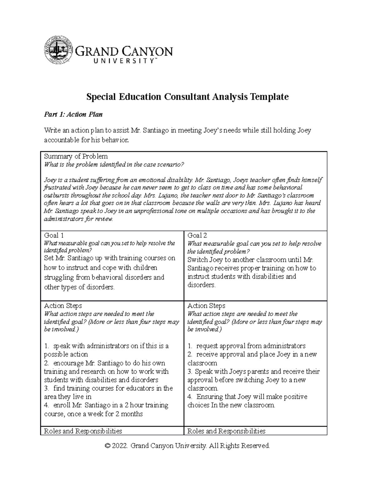 Spd310 week 8 template assignment - Special Education Consultant ...
