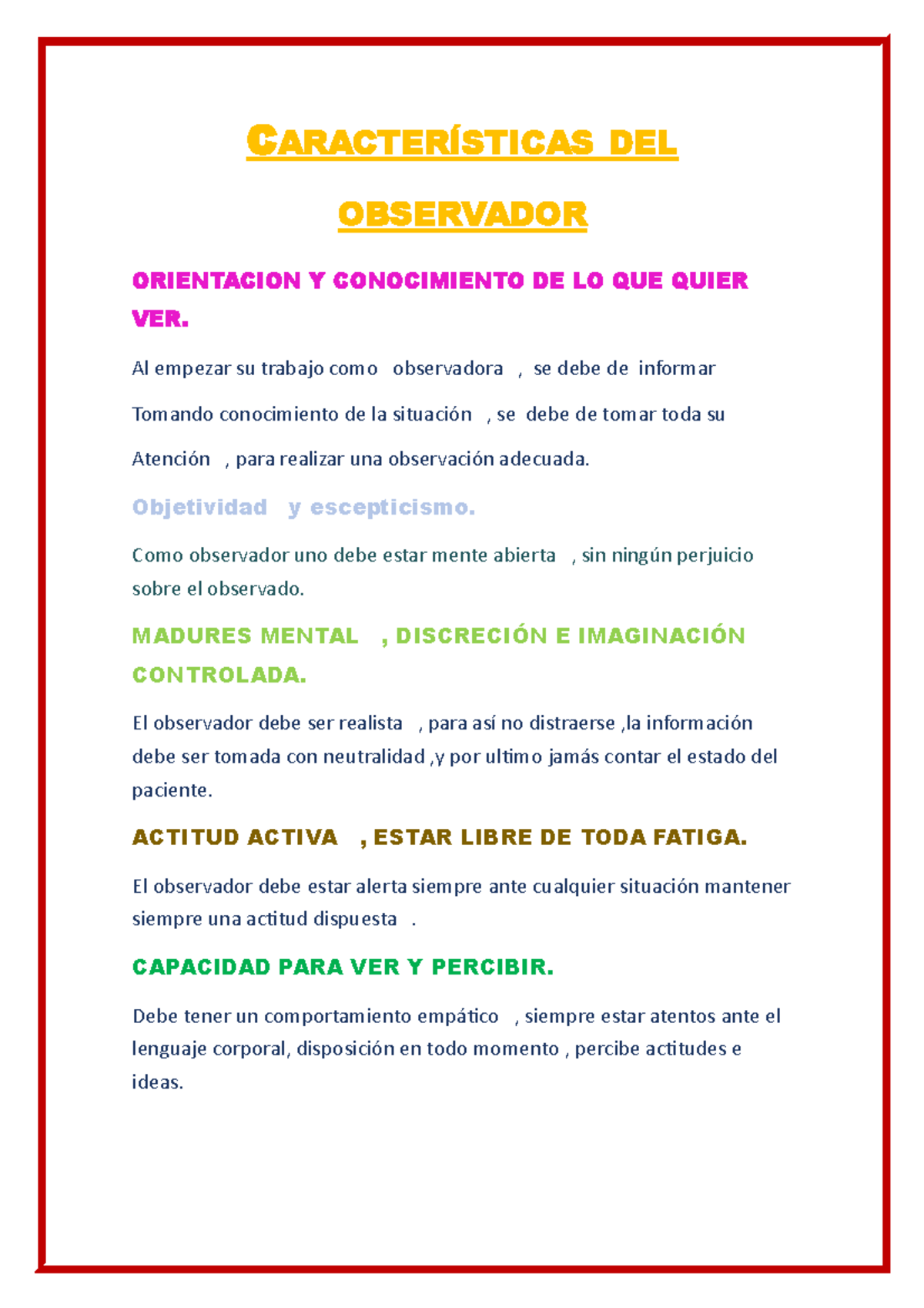 Caracteristicas DEL Observador - CARACTERÍSTICAS DEL OBSERVADOR ...