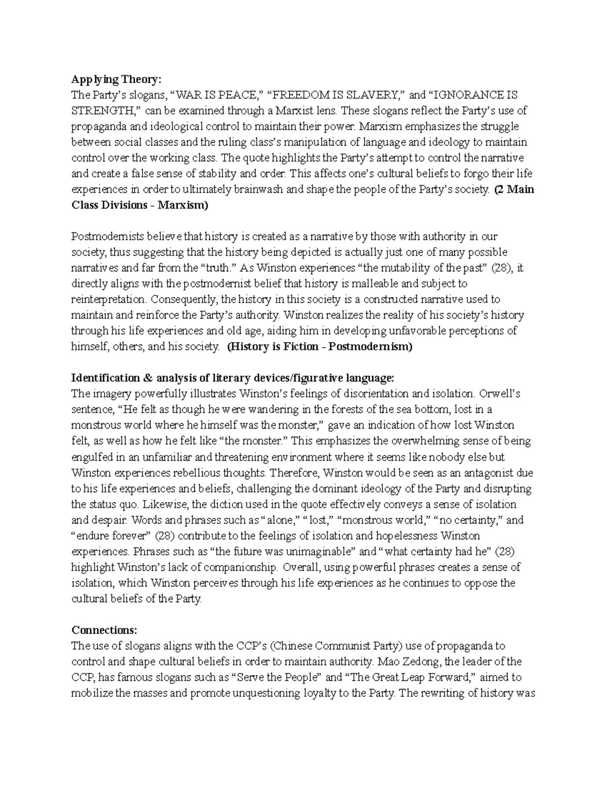 DEN 3 - Double Entry Note on one of the quotes in 1984 by George Orwell ...