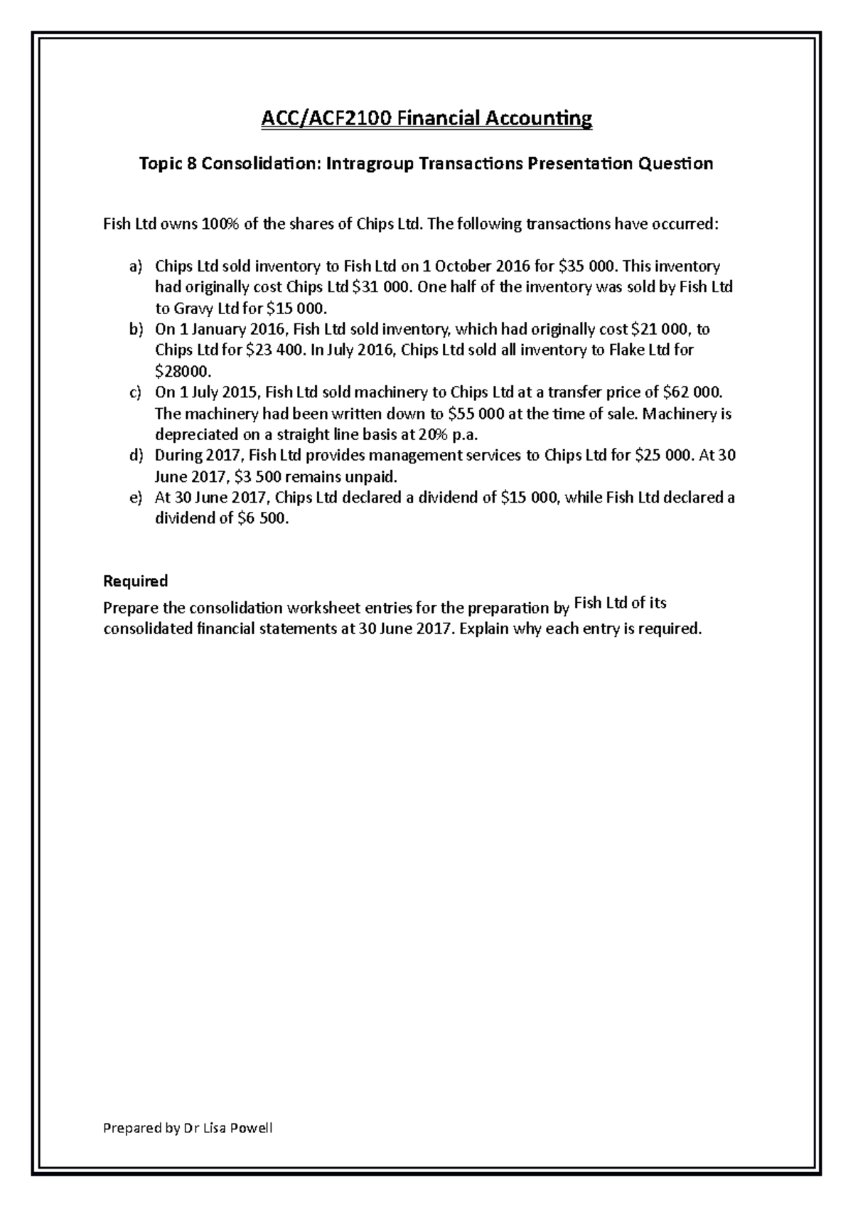 ACC-ACF2100 Topic 8 Presentation Question Solution - ACC/ACF2100 ...