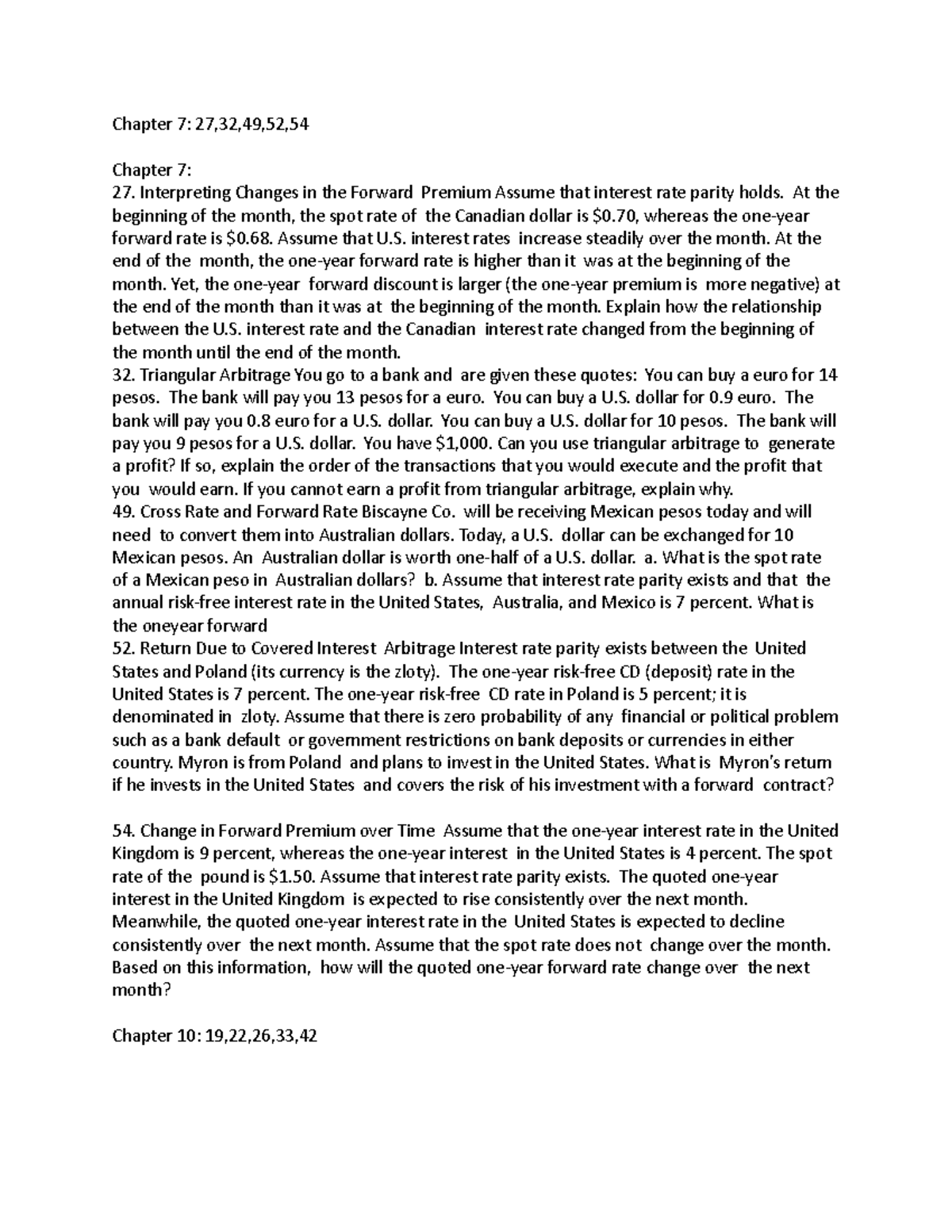 Assingment 3 - Current Assignment - Chapter 7: 27,32,49,52, Chapter 7: ...