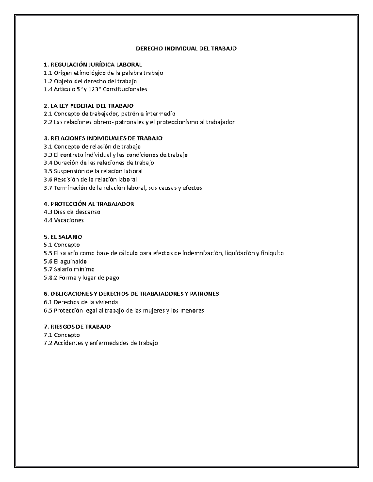 Derecho Individual DEL Trabajo - DERECHO INDIVIDUAL DEL TRABAJO 1. REGULACIÓN JURÍDICA LABORAL 1 ...