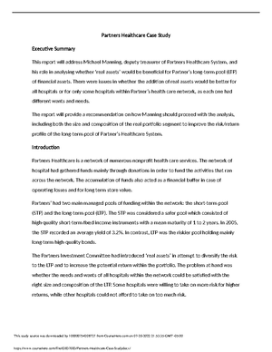 Docx - ANLY640 - Introduction The Partners Healthcare system is the ...