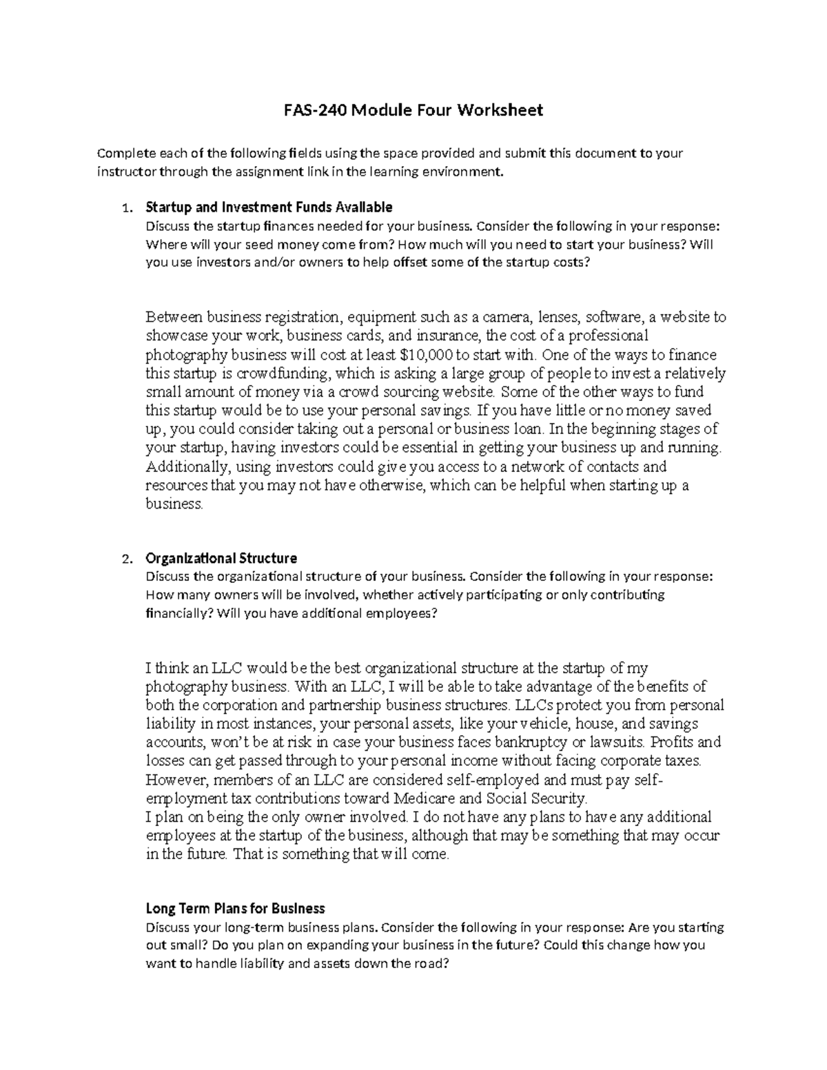 FAS-240 Module Four Worksheet - FAS-240 Module Four Worksheet Complete ...