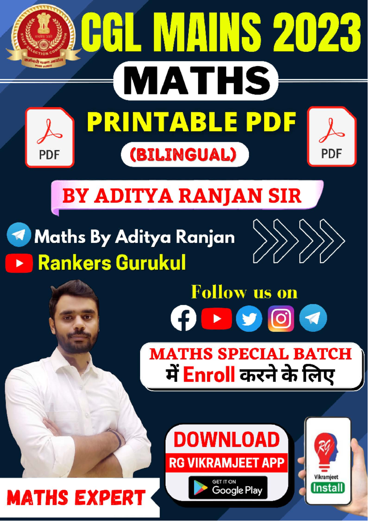 SSC CGL Mains 2023 Maths - Maths by Aditya Ranjan sir SSC CGL TIER-II 1. If 5 P A B 9 , - Studocu