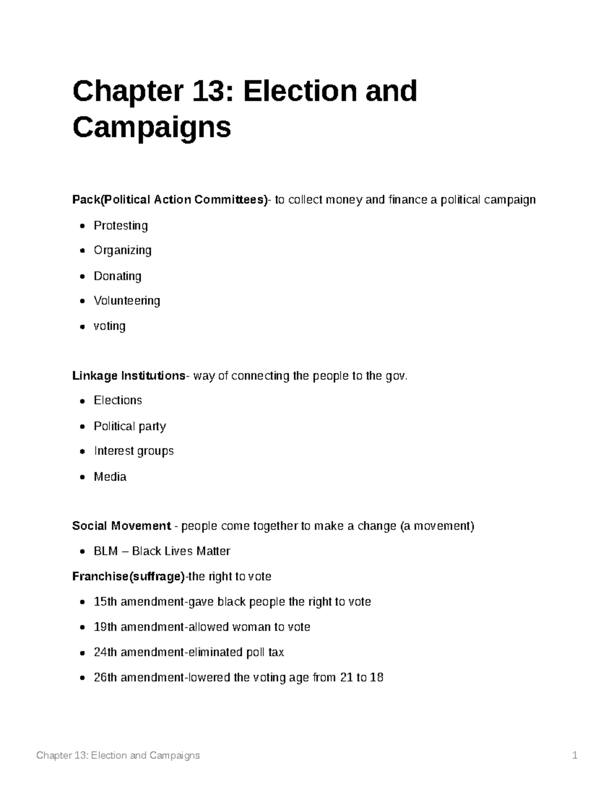 Chapter 13 Election and Campaigns - Chapter 13: Election and Campaigns ...