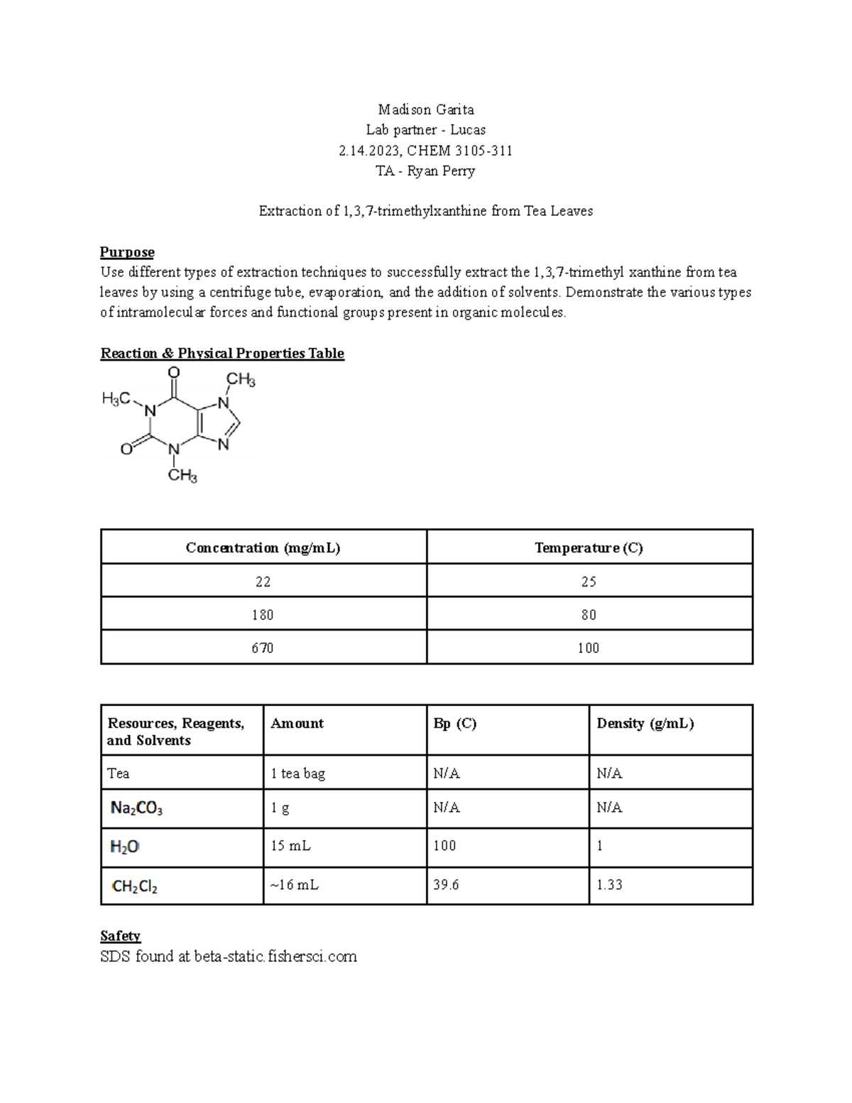 Lab Report 4 - lab - Madison Garita Lab partner - Lucas 2.14, CHEM 3105 ...