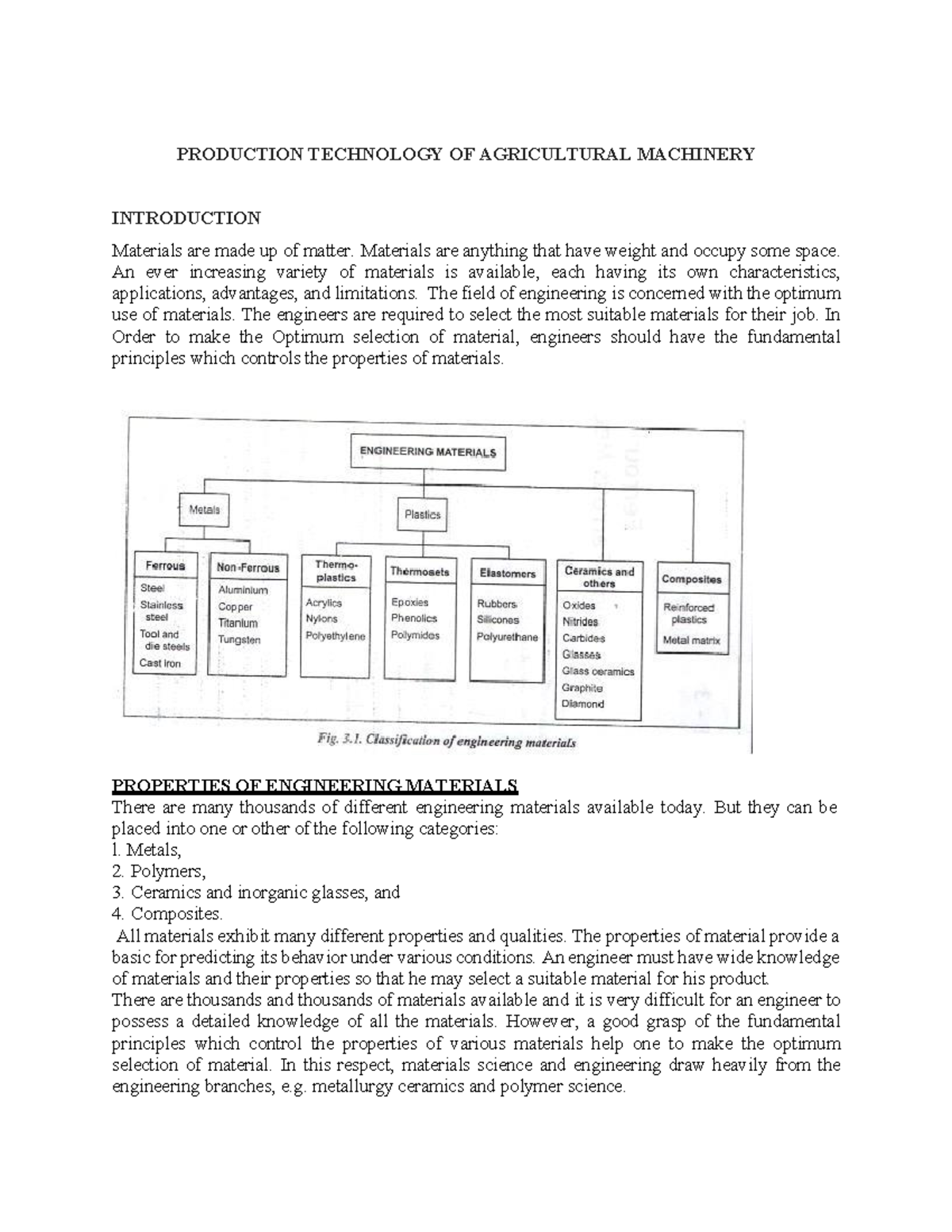 PRODUCTION TECHNOLOGY OF AGRICULTURAL MACHINERY - PRODUCTION TECHNOLOGY ...