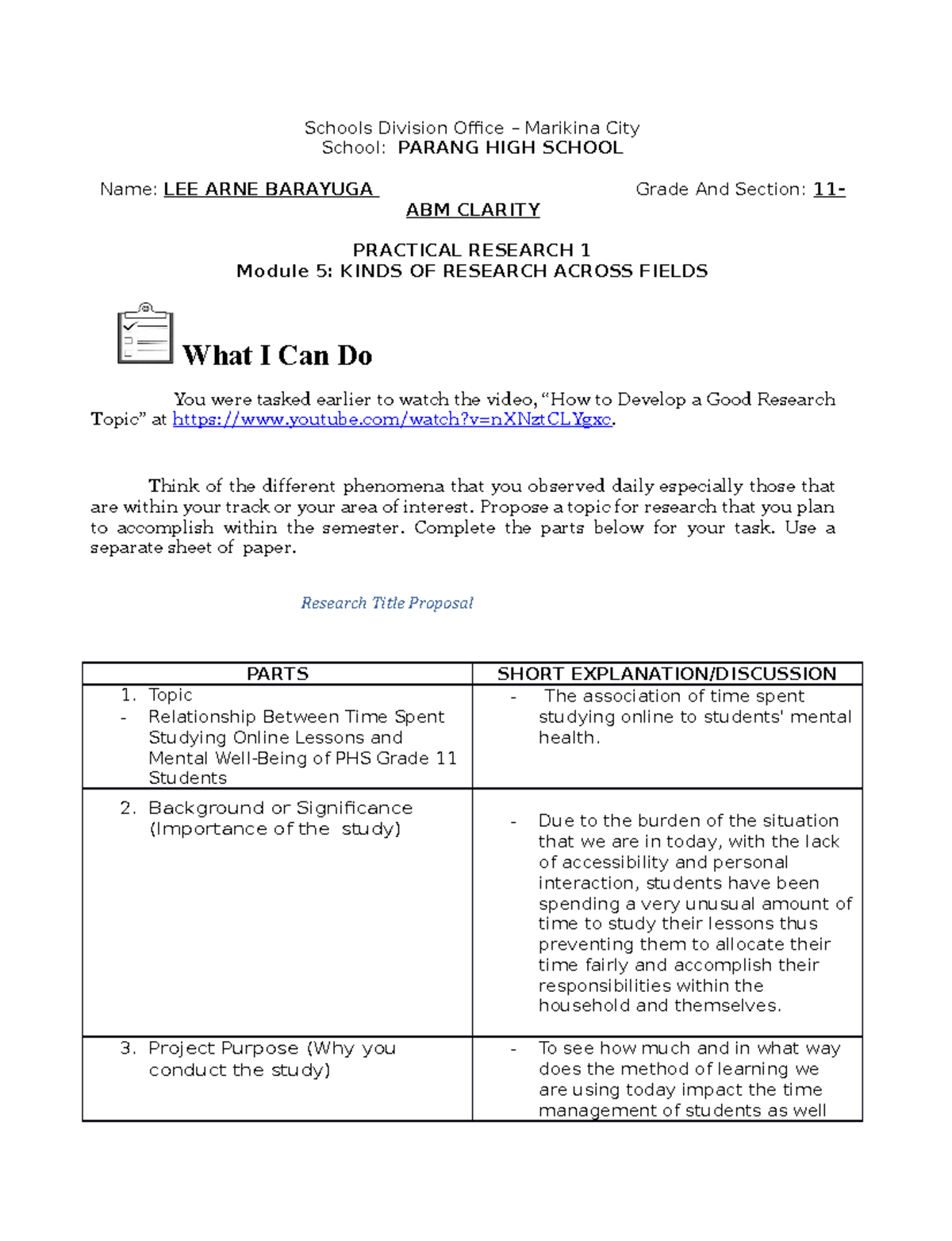 Practical Research Module 5 Kinds OF Research Across Fields - Schools ...