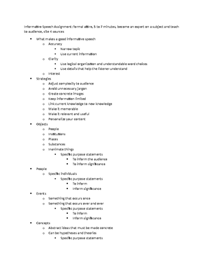 Public Speaking Working Outline - For references: a quote from someone ...