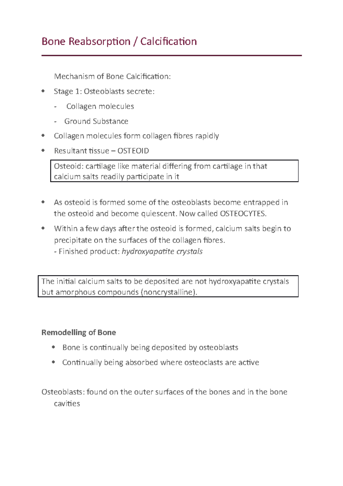 Bone Reabsorption and Calcification - Bone Reabsorption / Calcification ...