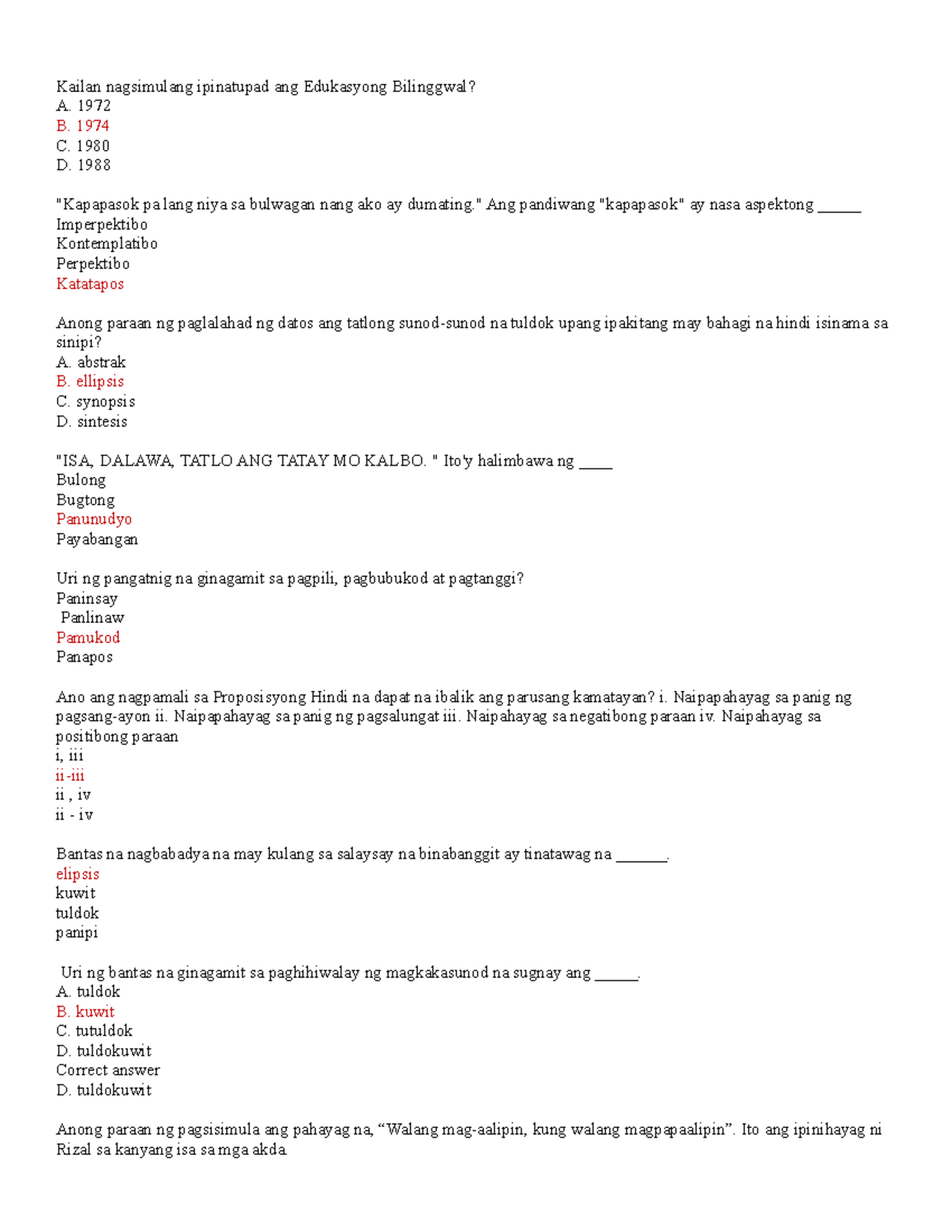Filipino Notes - Kailan nagsimulang ipinatupad ang Edukasyong ...