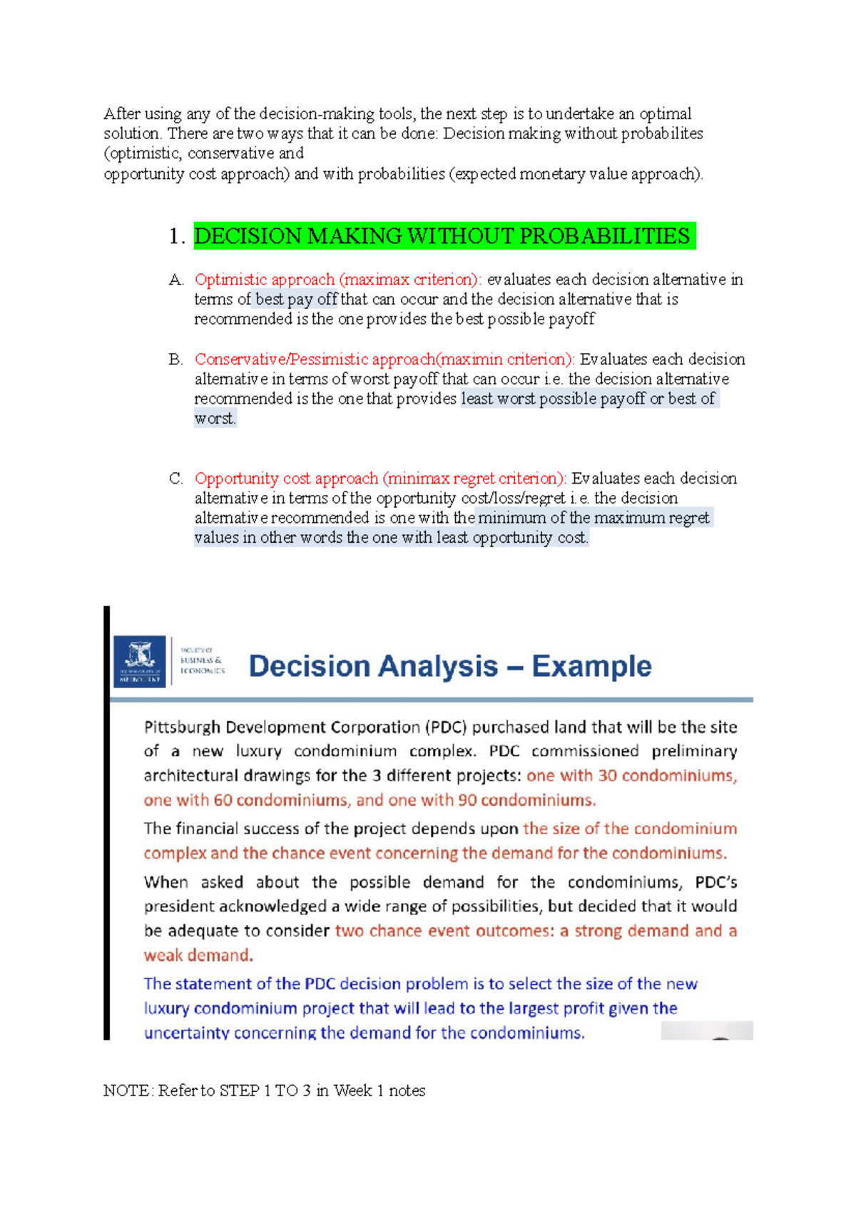 W2 BDA - Making choices - After using any of the decision-making tools ...
