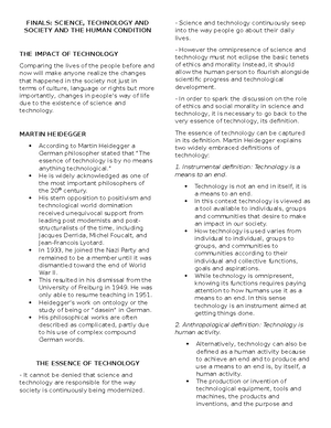 Lesson 1 - Human flourishing and science and technology - SCIENCE ...