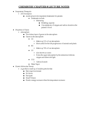 Chemistry I Chapter 8 Lecture Notes - Respiratory Therapists: Job ...
