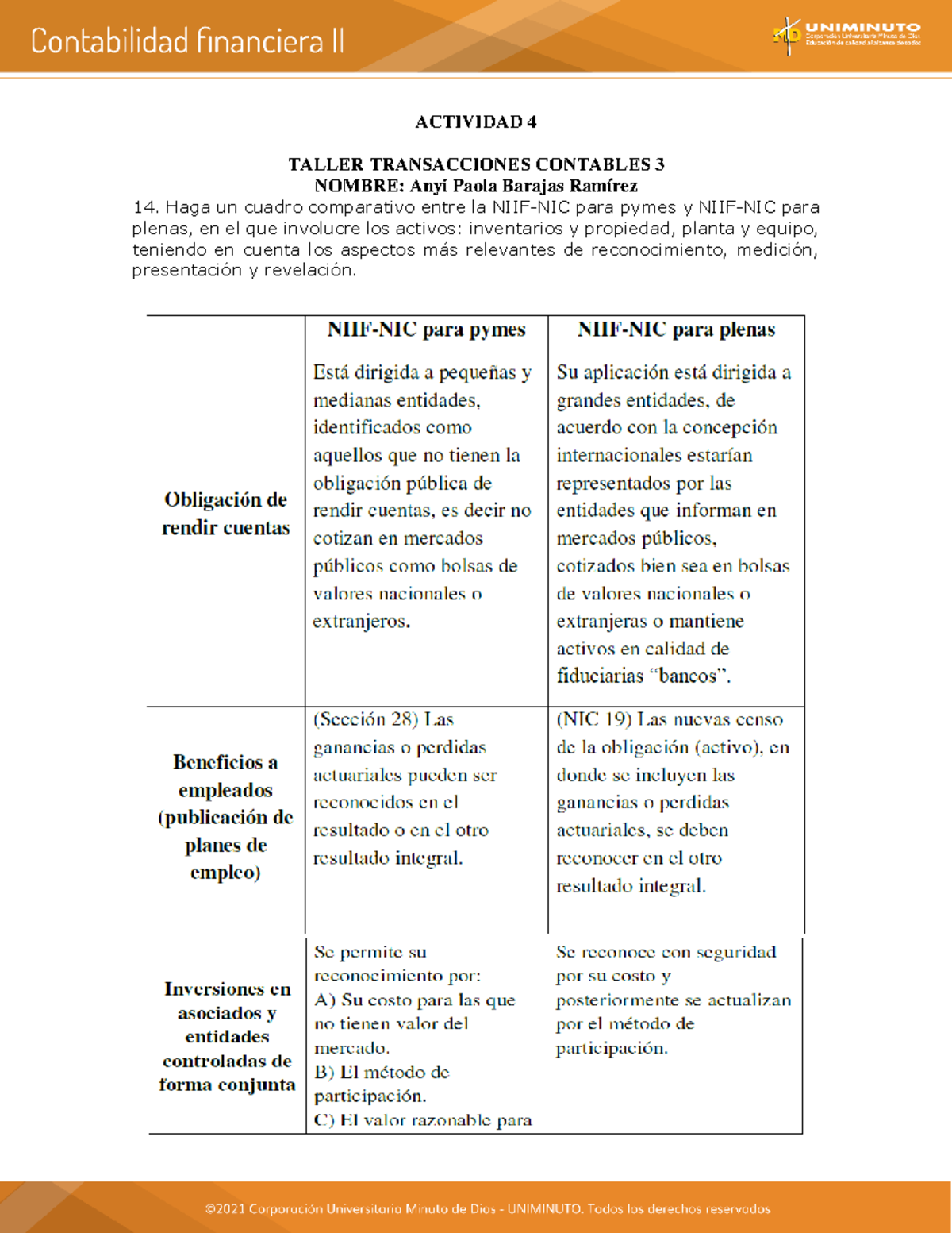 Actividad 4 Taller Transacciones Contables 3 - Contabilidad financiera II - ACTIVIDAD 4 TALLER ...