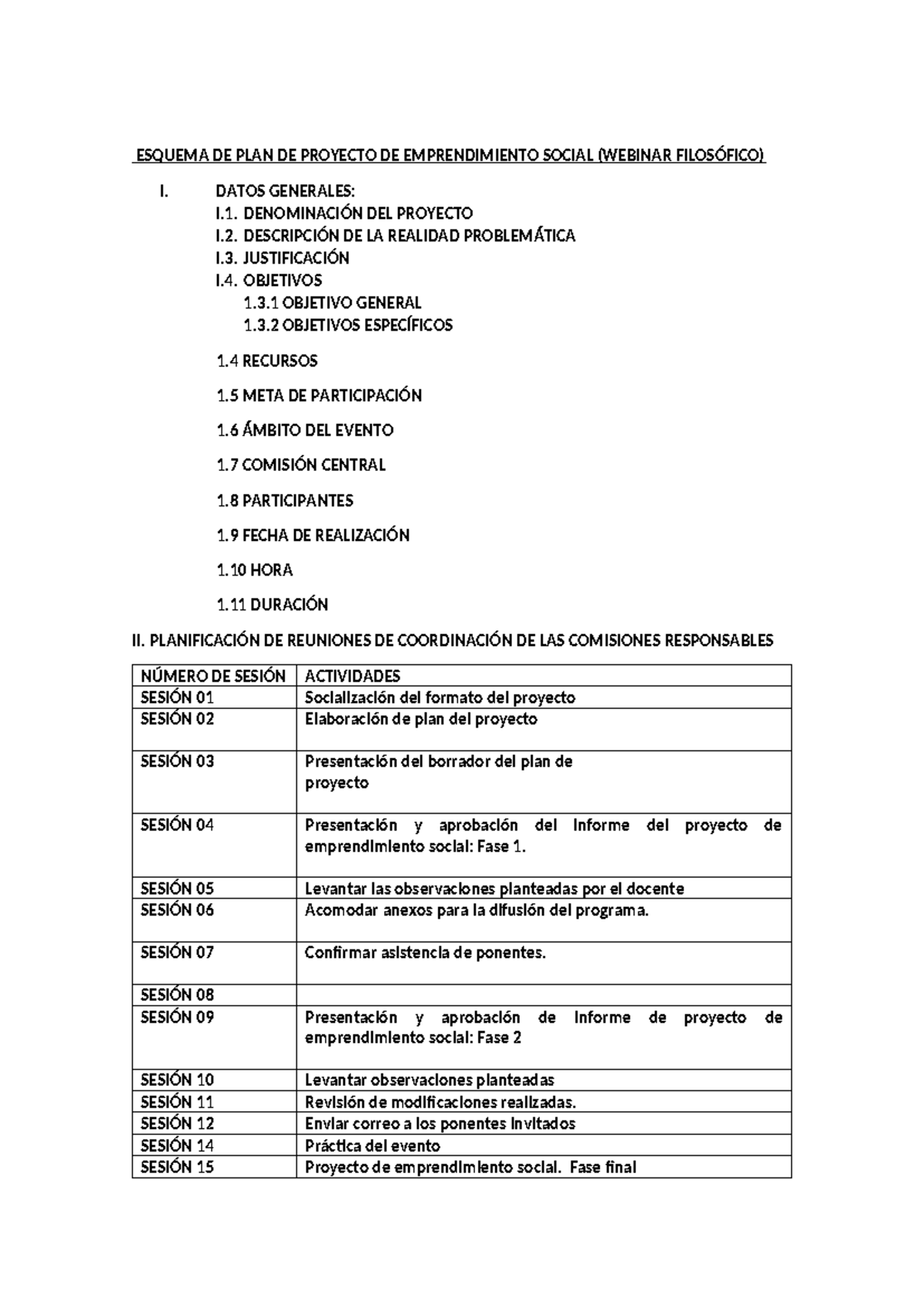 Esquema DE PLAN DE Proyecto DE Emprendimiento Profesional - ESQUEMA DE ... Esquema DE PLAN DE Proyecto DE Emprendimiento Profesional - ESQUEMA DE ...
