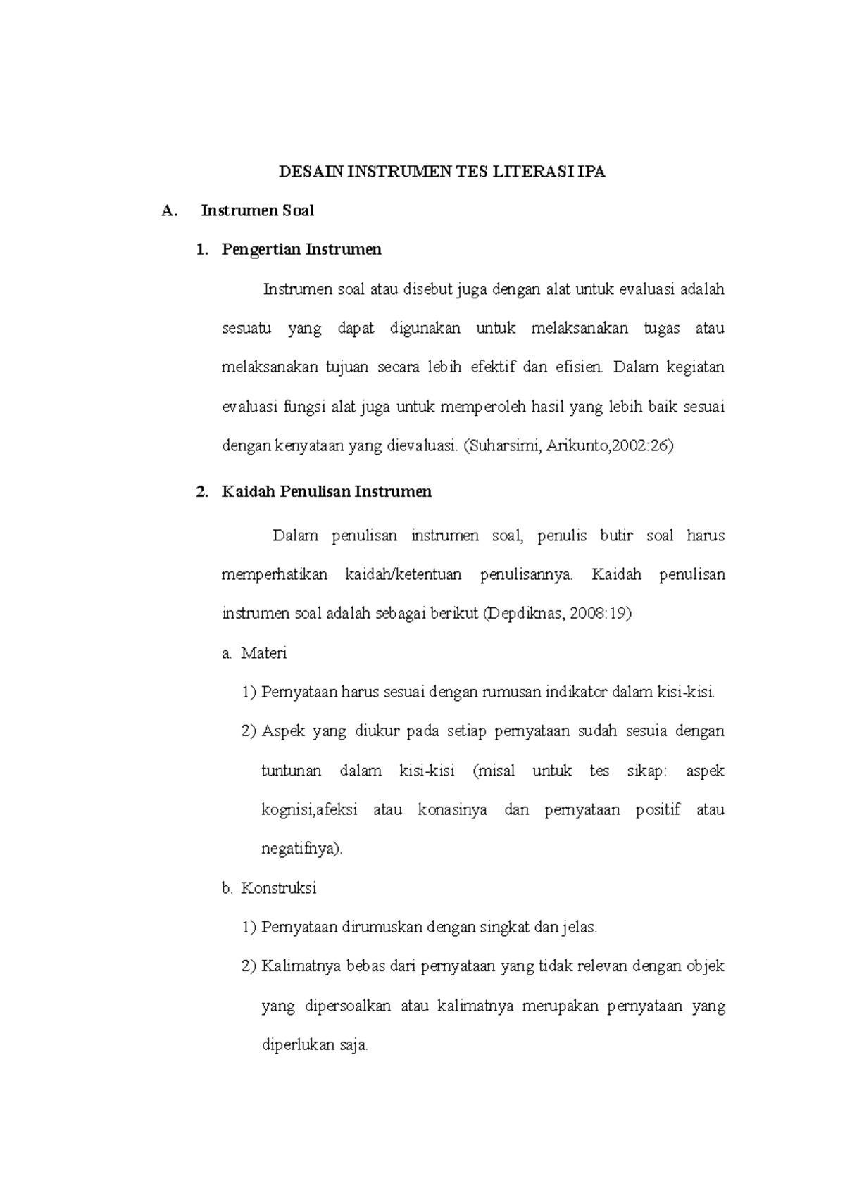 10. Desain Instrumen Tes Literasi IPA - DESAIN INSTRUMEN TES LITERASI ...