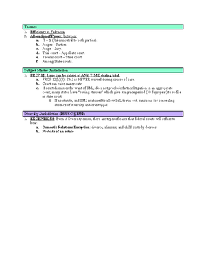 Civil Procedure - Prof. Simpson 2 - I. INTRO Where do rules of CivPro ...